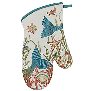 Kay Dee 4 Piece Kitchen Set - 2 Terry Towels, Oven Mitt, Potholder (Mermaid)