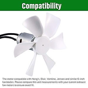 2 Pieces 12V D-Shaft RV Vent Motor, Camper Exhaust Fan Motor, Compatible with Heng's, Elixir, Ventline, Jensen and Similar 6-inch Fan Blades