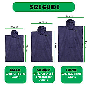 COR Surf Poncho Changing Towel Robe with Hood and Front Pocket | Thick Quick Dry Microfiber Wetsuit Poncho Towel for Surfing Beach Pool Swim (Medium - Retro Sand)