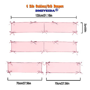 Boys&Girls Baby Crib Bumpers Soft Cotton Padded,4 Sides Padded Crib Protector Bumper Cushion Crib Cotton Padding for Sides,Breathable Mesh Crib Liner Crib Bumper Pads-Anti-Bumper (F-S)