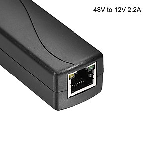 uxcell PoE Splitter Power over Ethernet Adapter 48V to 12V 2.2A for Surveillance Camera with 145mm Wire 2Pcs