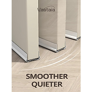 Vastaia Door Draft Stopper Under Door Draft Blocker Insulator Door Sweep Weather Stripping Noise Stopper Strong Adhesive 39" Length (Brown)