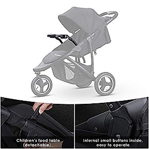 Scozer Stroller with Dining Plate and Cup Holder Big Storage Basket,Adjustable Awning, Variable Seat and Recliner Lightweight Baby Jogger Travel System,Black