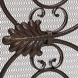 Christopher Knight Home Wilmington Fireplace Screen, Gold Flower On Black
