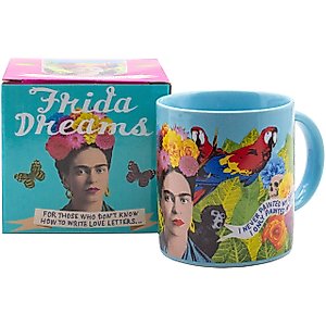 Frida Kahlo Art Coffee Mug - Famous Quotes in English and Spanish