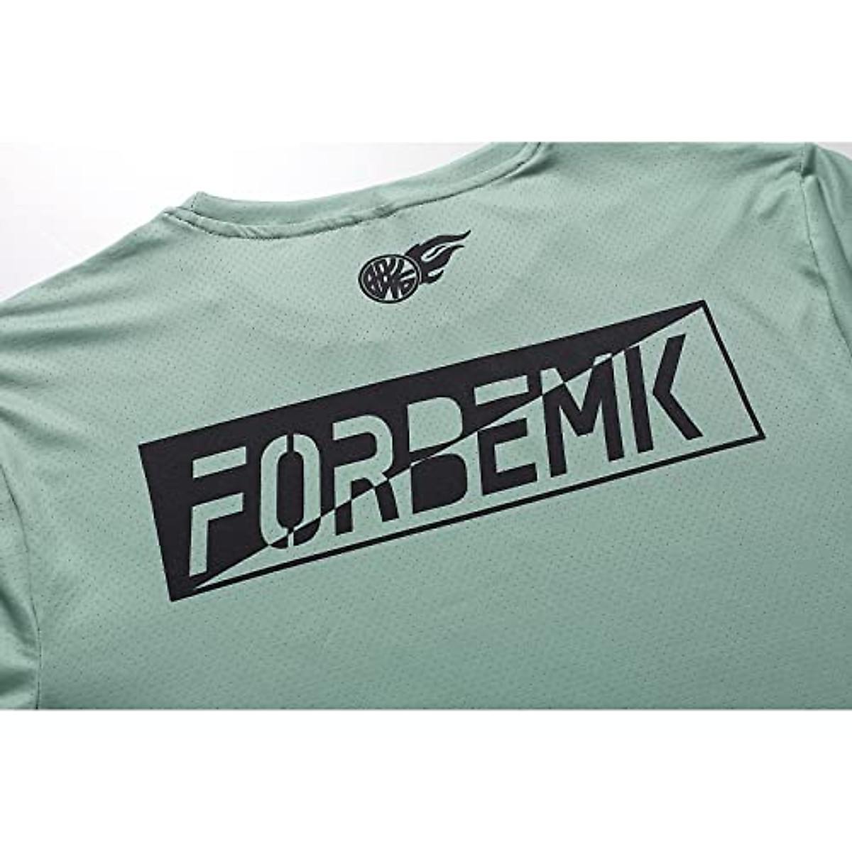 FORBEMK Men's Mountain Bike Shirts Long Sleeve MTB Jersey Quick Dry Downhill&Motocross BMX Shirts &Moisture-Wicking-AOP-Black-L