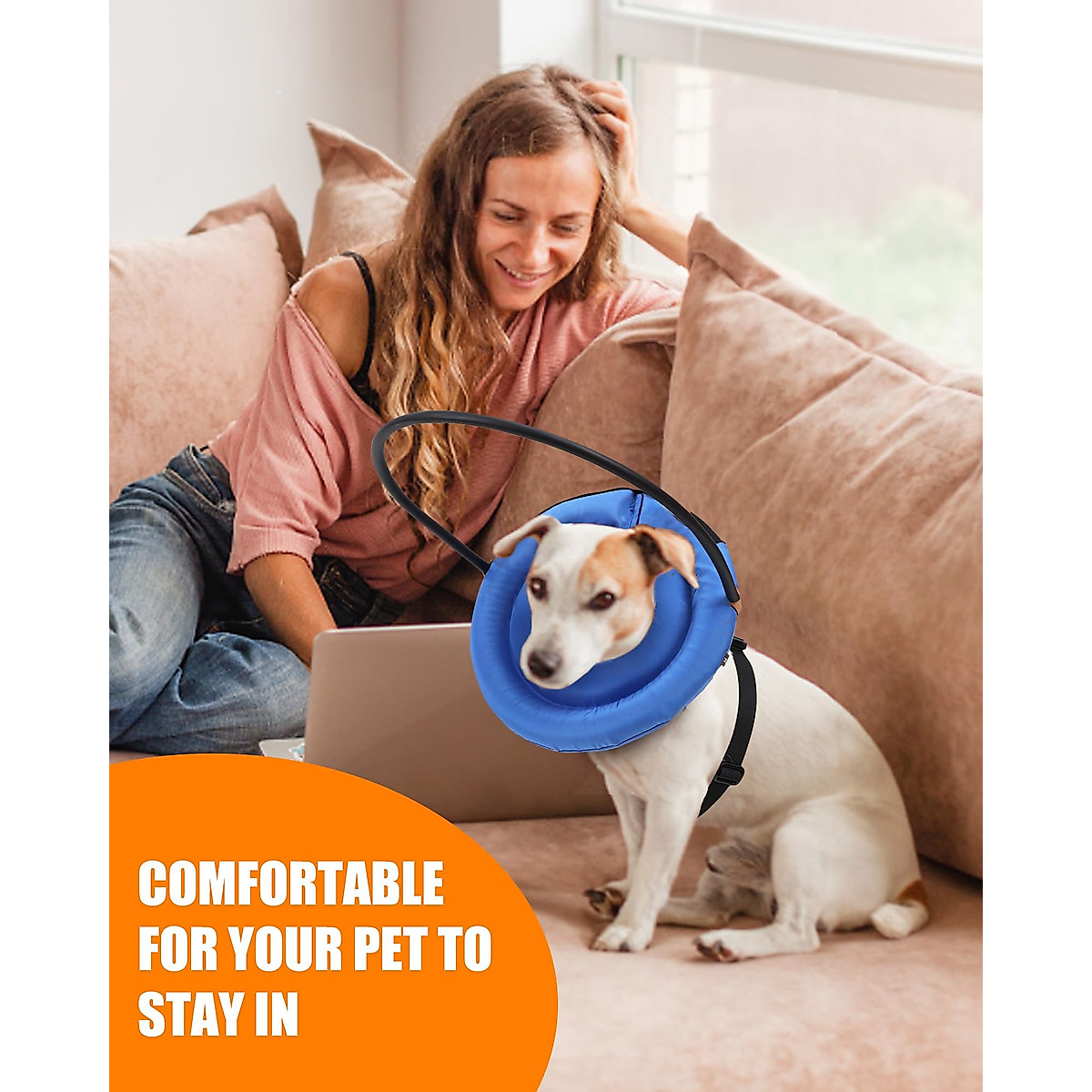 Blind Dog Bumper Halo,Harness Guiding Device for Blind Dog,Pet Anti-Collision Ring for Protective&Build Confidence,Blind Dog Accessories