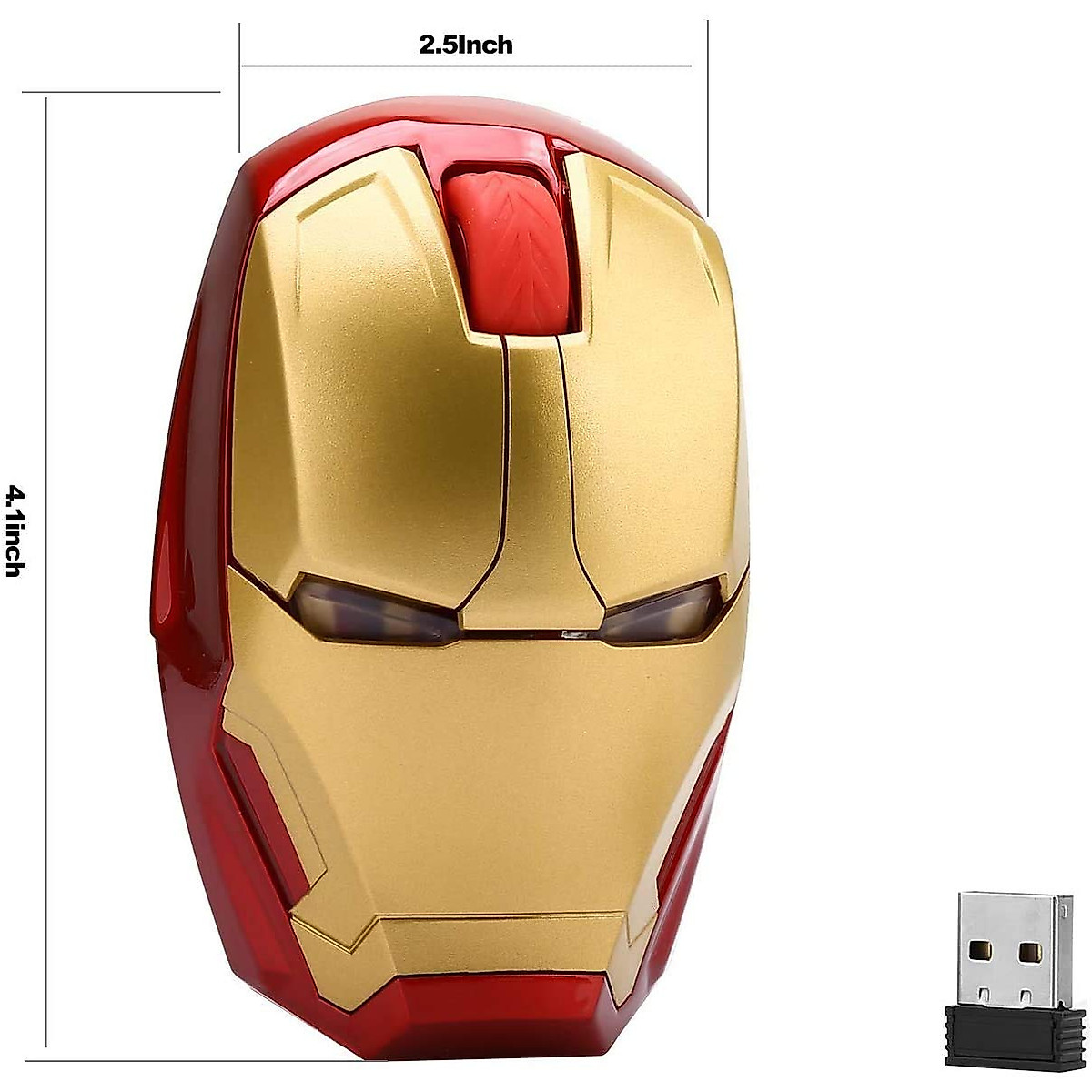 Wireless Mouse 2.4G Full Size Wireless Optical Mice with Nano USB Receiver, 3 Adjustable DPI Levels, 3 Buttons for Notebook, PC, Laptop, Computer (Gold)