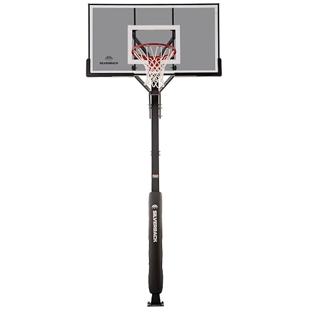 Silverback Ghost Basketball Goal with 60-Inch Tinted Tempered Glass Backboard
