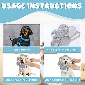 ROYALAY Luminous Soft Dog Cone for Dogs After Surgery, Adjustable Pet Recovery Collar for Large Medium Dogs and Cats, Glow in The Dark for Claming Dog, Pet Cone for Wound Care, Spay, Neuter,L