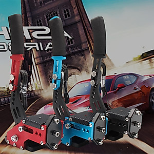 POSENG 64 Bit USB Handbrake with Clamp PC Handbrake Hall Sensor for G25/27/29 T500 T300 G920, Professional Gaming Peripherals for Racing Games, with Non-Contact Plus Hall Sensor (Black without Clamp)