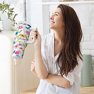 RPLIFE Wildflowers Tumbler, Stainless Steel Bottle, Water Bottle with Straw