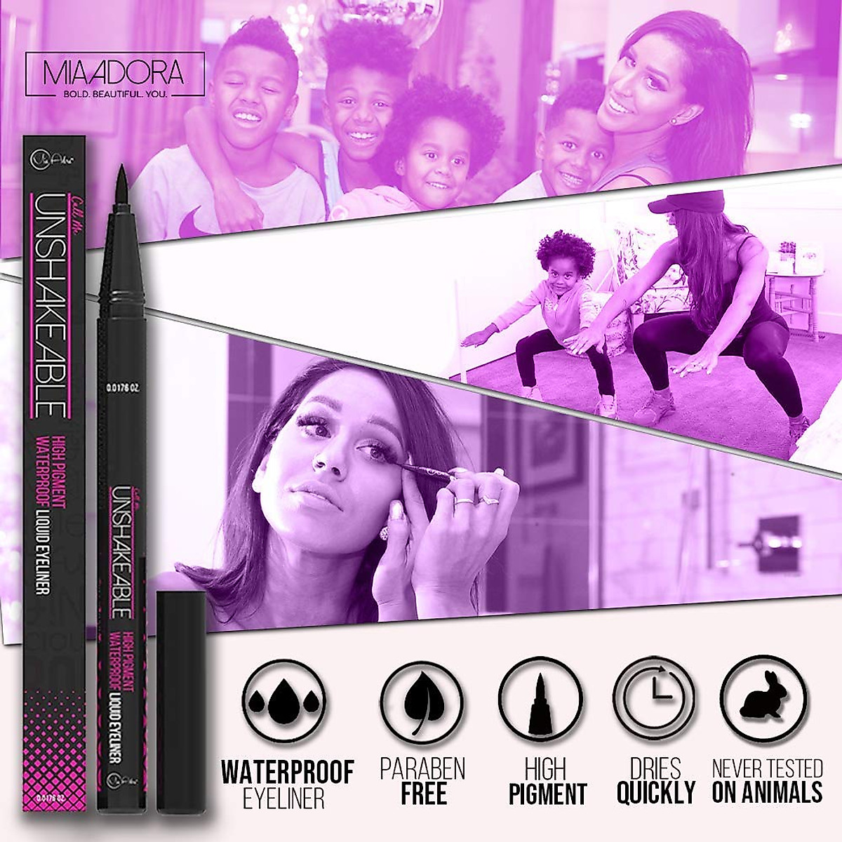 Eyeliner- Cruelty Free Waterproof Liquid Eye liner Pen –NON Toxic Formula - ALL DAY WEAR - Gel Felt Tip High Pigment – Winged, Cat Eye, Smudge, Tear Proof Makeup– No Stamp, No Pencil Sharpener