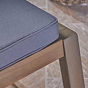 Christopher Knight Home Brent | Outdoor Acacia Wood Rocking Chair with Water-Resistant Cushions, Dark Gray