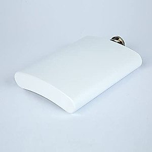 FYL Hip Flask for Liquor Matte White 8oz 18/8 Stainless Steel Leakproof with Funnel， Never-Lose Cap Gift Flask