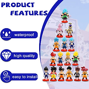 HONGFENG 16 Pack DBZ Anime Cartoon Cake Toppers,3" Goku Figures Cake Toppers Set.