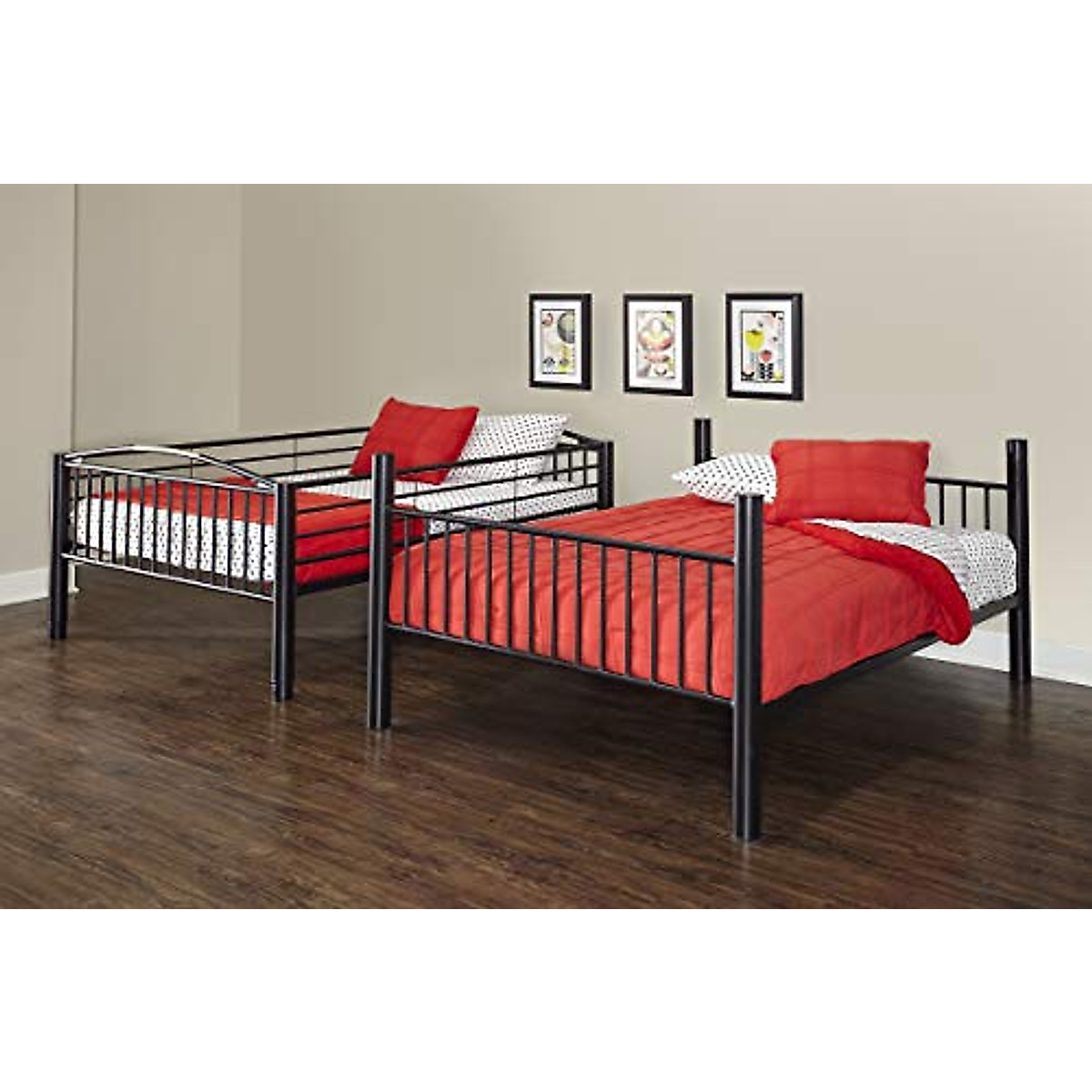 Powell Heavy Metal Bunk Bed, Full-Over-Full, Black