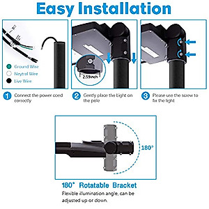 WAHADI 4 Pack 300W LED Parking Lot Lights,5700K Daylight White Shoebox Pole Light, 750W MH/HPS Replacement, Waterproof Outdoor Area Street Court Security Lighting Fixture,UL DLC Listed