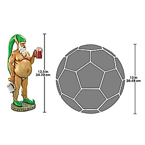 Design Toscano QM14020 Garden Gnome Statue - Oktoberfest Otto Fully Krausened Elf Gnome - Naughty Gnomes - Drunk Gnome,full color