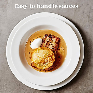 Y YHY Soup Bowls, Pasta Bowls Set of 4, White Salad Bowls and Plates, 20 Ounces Porcelain Wide Rim Bowls, Microwave and Dishwasher Safe, Christmas Gift