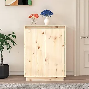 VRAXO Shoe Cabinet 23.6"x13.8"x31.5" Solid Wood Pine,Shoe Racks & Organizers-31.79lbs