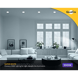 Goodlite G-19752 Edison LED 4.5 W Bulb E26 Base T10 Shape 60 W Equivalend 500 Lumens Filement Super White 5000k Dimmable