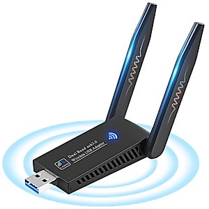 USB WiFi Adapter, Aigital 1300Mbps Dual Band Wi-Fi Dongle, USB 3.0 MU-MIMO Wireless Network Adapter with Antennas for Desktop PC Laptop, Compatible with Windows 11/10/8/7/Vista/XP & Mac OS X 10~11