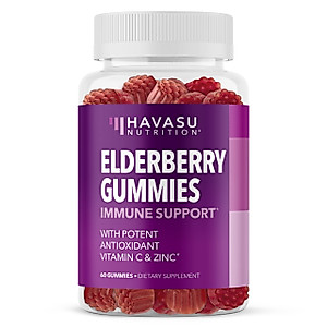 HAVASU NUTRITION Sambucus Elderberry Gummies for Adults | Month Supply Berry-Flavored Gummies