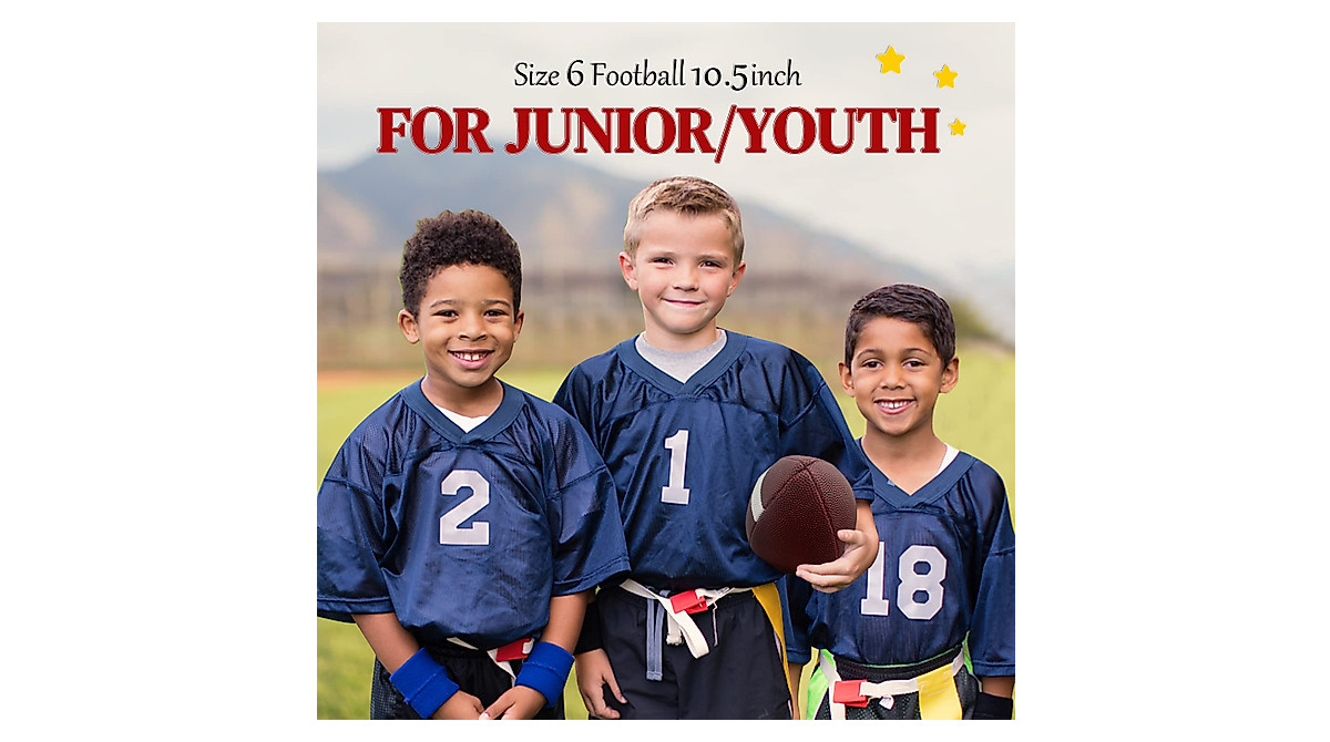 Jiaonun 6 Pack Junior Size Footballs with Pump