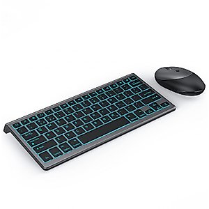 Keyboard and Mouse for iPad, iPhone, Wireless Bluetooth Backlit Keyboard and Mice for iPad 10.2 2019, 2020, iPad Air 4, iPad Pro 11, 12.9 in, iPhone 8, iPhone 11, ect, Space Gray