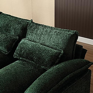 U-Shaped Cushions Deep Seat Sectional Sofa Couch w/Double Chaise (Left & Right) and 4 Lumbar Pillows,110.6" Corner Symmetrical Overstuffed Comfy Sofa&Couch for Home Office Apartment Living Room Sets