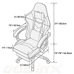 Dowinx Gaming Chair Ergonomic Racing Style Recliner with Massage Lumbar Support, Office Armchair for Computer PU Leather E-Sports Gamer Chairs with Retractable Footrest (White&Pink)