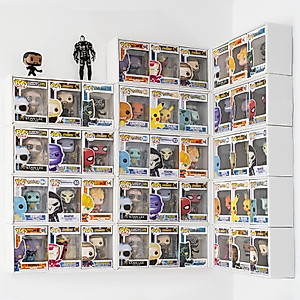 4X4 Version Display Case Compatible with Fnko Pop Boxes, Stackable 4 Single Row, with Transparent Cover to Protect Your Collection Against Dust (Holds 16 Pops)