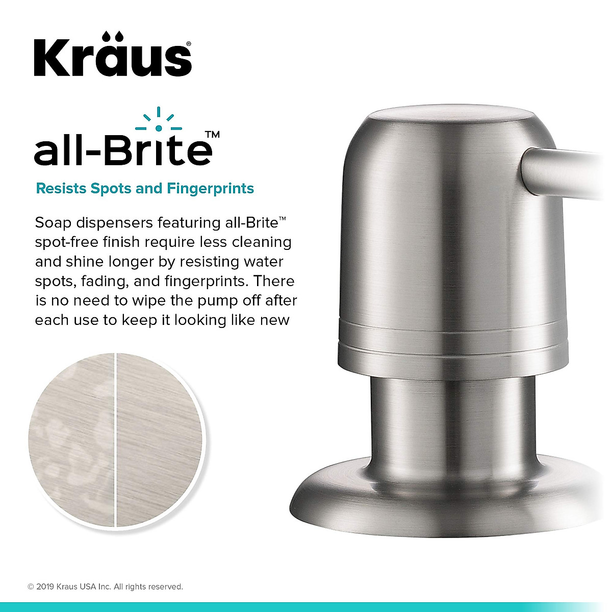 KRAUS Kitchen Soap and Lotion Dispenser in Spot Free Stainless Steel, KSD-32SFS