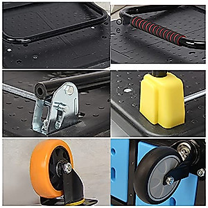 Generic Flatbed Hand Cart Foldable Push Hand Cart for Loading and Storage Platform Truck Trolley with 360 Degree Swivel Wheels Large Loading Capacity Heavy Duty Flatbed Cart (Color : Q 10)