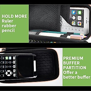 Case Compatible with Texas Instruments TI-84 Plus CE/TI-84 Plus/TI-83 Plus/TI-30XS / TI-36Pro Graphing Calculator, Scientific Calculators Box for Ruler, Rubber, Pencil and Other- Rosa (Case Only)