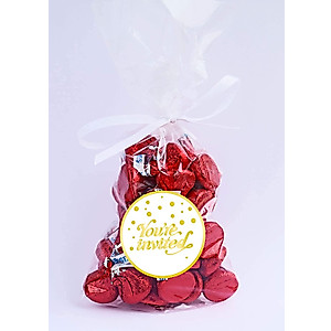 Gold Round You are Invited Stickers,Wedding Stickers for Envelopes,Save The Date Label,2 Inch Invitation Card Envelope Seals,Please Join Us Stickers for Envelopes160 Pcs Per Pack.