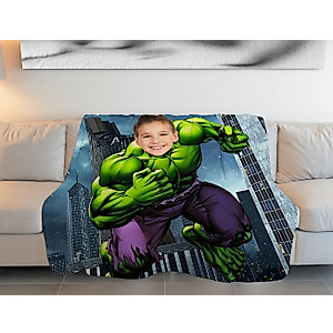ROYAMS Custom Superhero Blanket for Kids Personalized Superhero Blankets for Boys