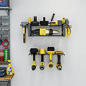 Godboat Power Tool Organizer, Garage Storage for Mens Gifts, Tool Storage as Dad Gifts, Wall-Mount Garage Organization, Floating Shelves for Tool Box & Pegboard, Cool Gadgets, Fathers Day Dad Gifts