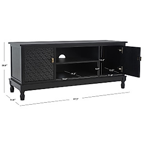 Safavieh Home Collection Halton Black 2-Door 1-Shelf Entertainment Stand up to 55" Flatscreen TV Media Unit