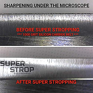 1X30 Knife Sharpening Belt Kit with Super Strop Leather Honing Belt & 15 Pack of Premium Quality Silicon Carbide Sharpening Sanding Belts 600, 800, 1000 Grit
