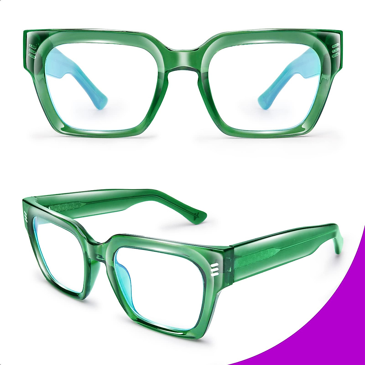 VISOONE Fashion Blue Light Blocking Glasses Square with Anti Computer Glare for Gaming Women and Men Colorado