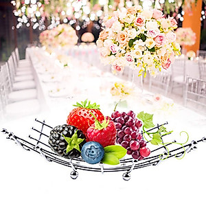 iPstyle Fruit Basket Countertop Fruit Bowl Holder & Decorative Bowl Stand with Free Screws, Perfect for Fruit, Vegetables, Snacks, Household Items, and Much More (Silver)