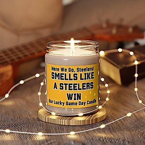 Steelers Win Gameday Candle, 9oz Scented Soy Candle, Soy Wax Candles, Scented Soy Candle, Home Decor Candle