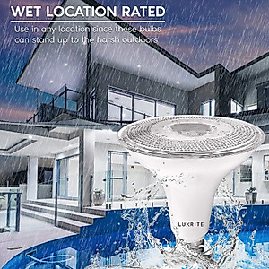 LUXRITE 4 Pack PAR38 LED Outdoor Flood Light Bulbs, 120W Equivalent, 1250 Lumens, 5000K Bright White, 15W Dimmable, Indoor Outdoor Spotlight Bulb, Wet Rated, E26 Standard Base, UL Listed