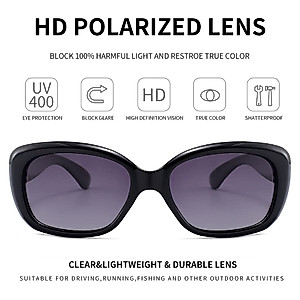 Dollger Polarized Dark sunglasses for women men UV Protection Trendy sunglasses polarized For Driving Square Frame Black