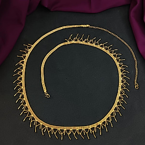 Efulgenz Gold Tone Indian Jewelry for Women Dubai Style Kamarbandh Indian Gold Tone Layered Ball Beads Chain Kamarbandh Belly Chain Waist Belt Indian Bridal Jewelry for Wedding Fashion Jewelry