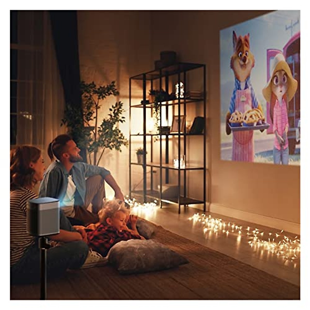 Halo Mini Portable Projector Screenless TV with 17100mAh Battery 1080P Full HD Android 9.0 3D Home Cinema 800Ansi Lumens ( Color : Halo )