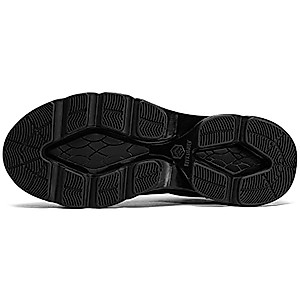 DYKHMATE Steel Toe Shoes for Men Women Lightweight Safety Sneakers Fashion Work Shoes Comfortable Breathable Safety Toe Slip on Tennis Shoes (14, Pure Black)