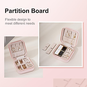 CASEGRACE Travel Jewelry Case Small Jewelry Box for Earrings Rings Necklace Travel Essential Accessories Back to School Portable Jewelry Case for Girls Bridesmaid Gifts Birthday Gift for Women, L